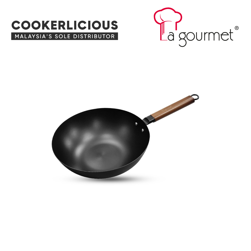 La gourmet Hikaru 26cm Carbon Steel Wok - Suitable For All Stovetops ...