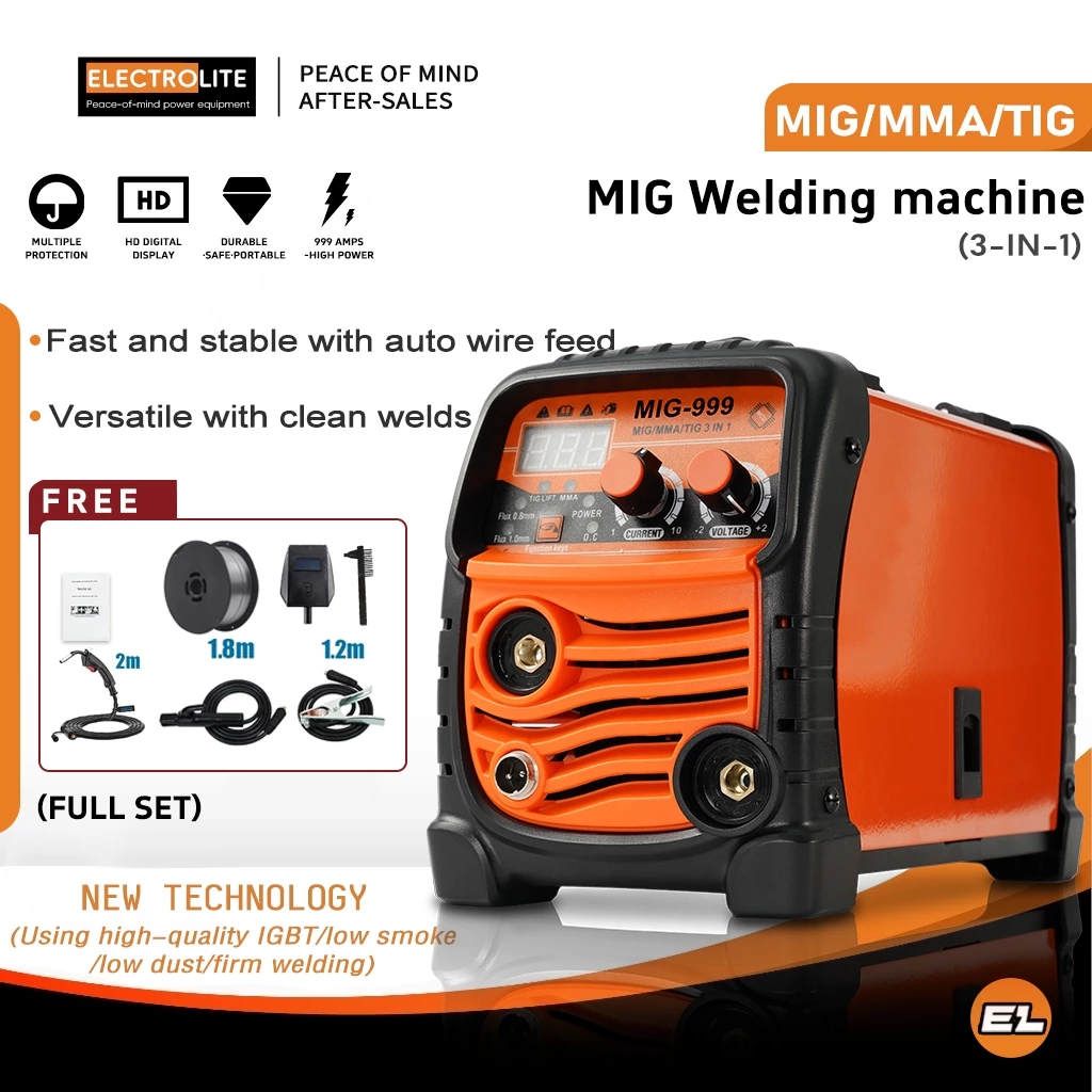 MIG-999 MIG Welding Machine Gasless MIG/MMA/TIG 3IN1 Inverter IGBT ...