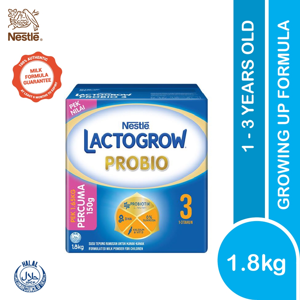 NESTLE LACTOGROW PROBIO 3 Milk Powder (1.65kg FOC 150g) | Shopee Malaysia