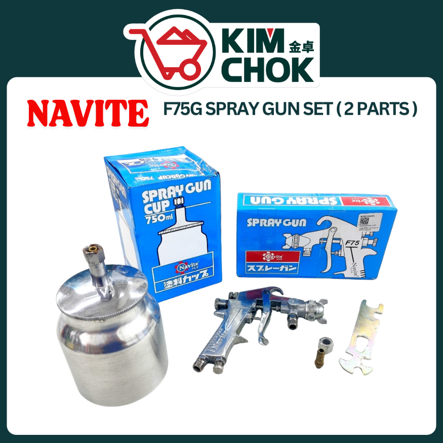NAVITE F75G Spray Gun Set ( 2 Parts ) Capacity 750ml | Nozzle 1.5mm ...