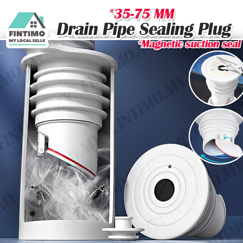 【MY】35-75mm Silicone Floor Drain Stopper Sewer Pipe Seal Anti-odor ...