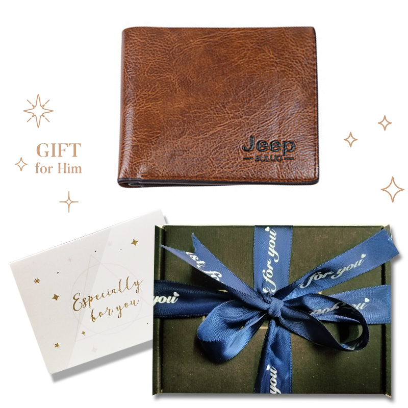 Perfect Men Business Jeep Wallet PU Leather Wish Card Box GIFT for Him ...