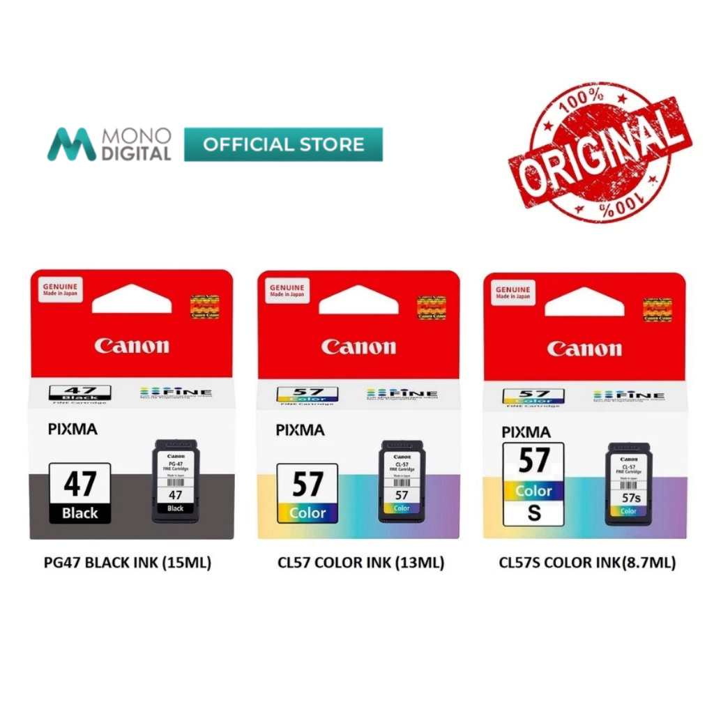[ORIGINAL] CANON PG47 PG-47 (BLACK), CL57 CL-57 & CL57S CL-57S (COLOUR ...