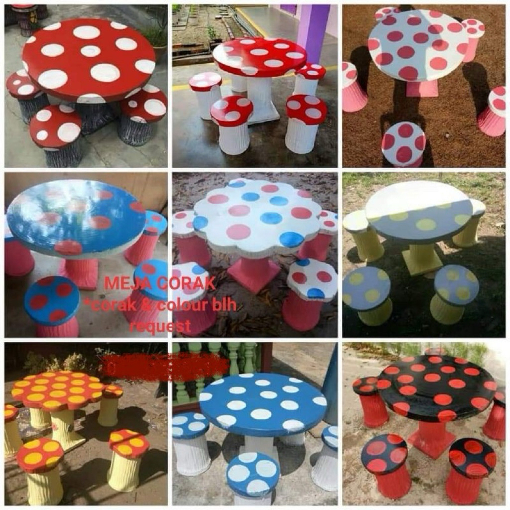 KERUSI BATU SIMEN MEJA CORAK POLKADOT(COD JIMAT 0135181561) | Shopee ...
