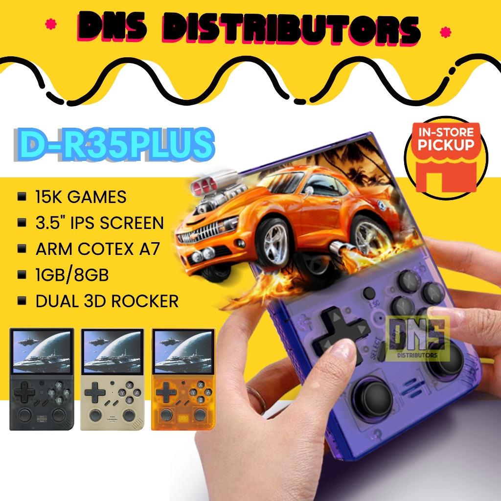 Retro Gaming Console D-R35PLUS Classic Video Gameboy 3.5" IPS HD Screen ...