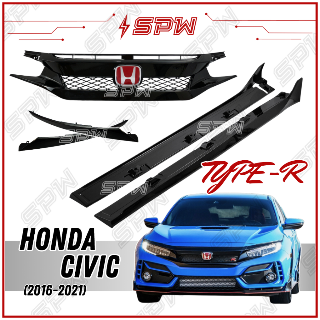 Honda Civic FC (2016-2021) OEM Type-R Front Grill Side Skirt Lip Lips ...
