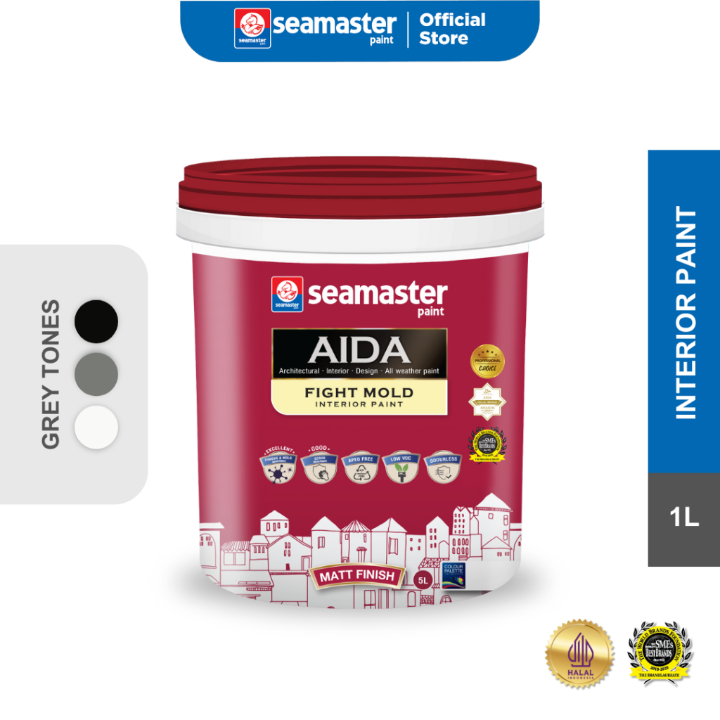 Seamaster AIDA Interior Paint Fight Mold - Grey Tones (1L) | Shopee ...