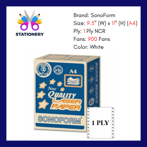 SONOFORM / AKIRA Computer Form NCR Paper 9.5'' X 11'' / A4 - 1Ply 2Ply ...