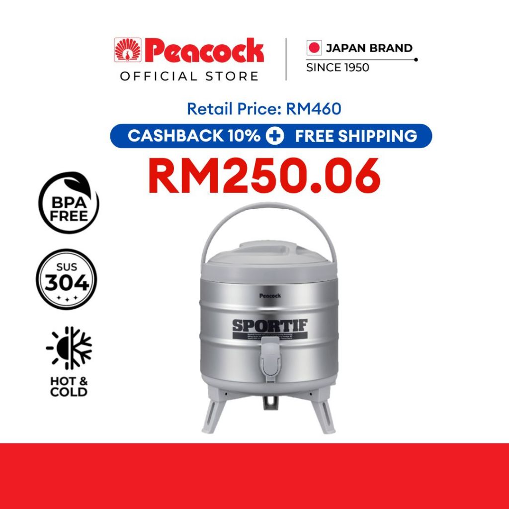 PEACOCK INS-60K Insulated Stainless Steel Thermos Keeper SUS304 Keep ...