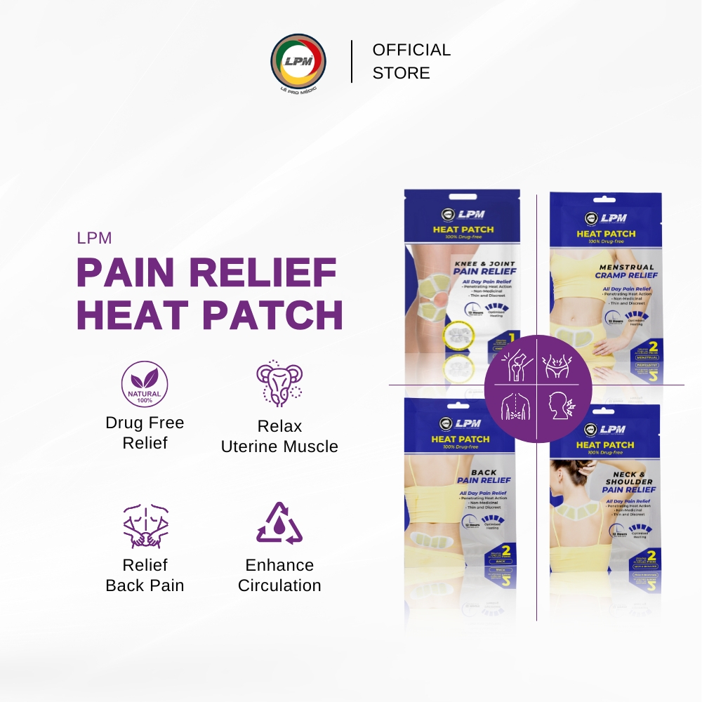 LPM Pain Relief Heat Patch| Neck, Shoulder, Back, Menstrual, Knee for ...