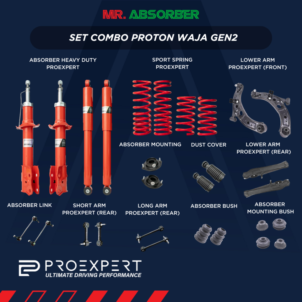 PROTON WAJA GEN2 COMBO PROEXPERT ABSORBER SPRING SPORT LOWERED & LOWER ...