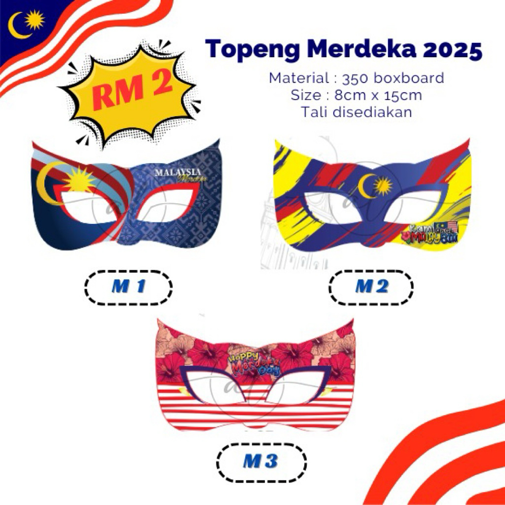 Topeng Merdeka / Mask Merdeka 2025 (Ready Stok) | Shopee Malaysia
