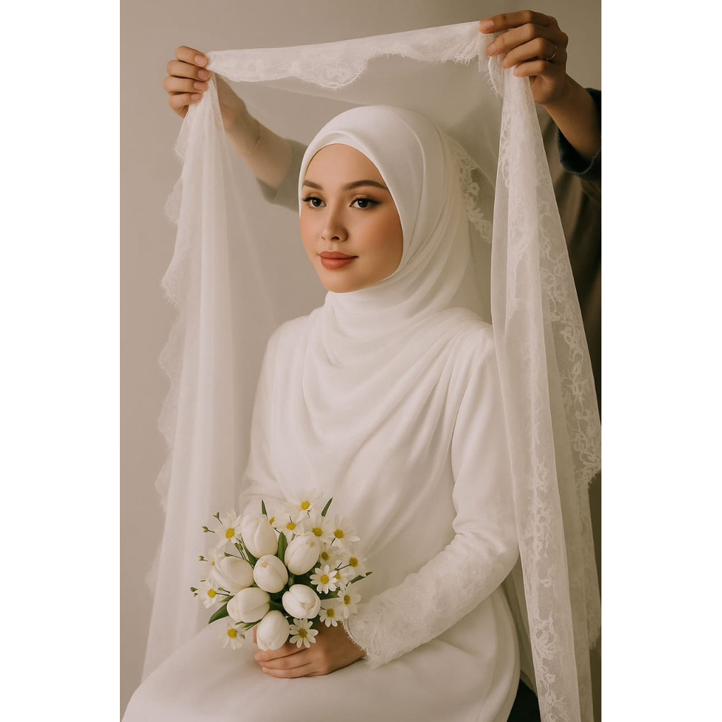 MAHSURI VEIL LACE PENUH PANJANG MELERET 3meter english french lace ...