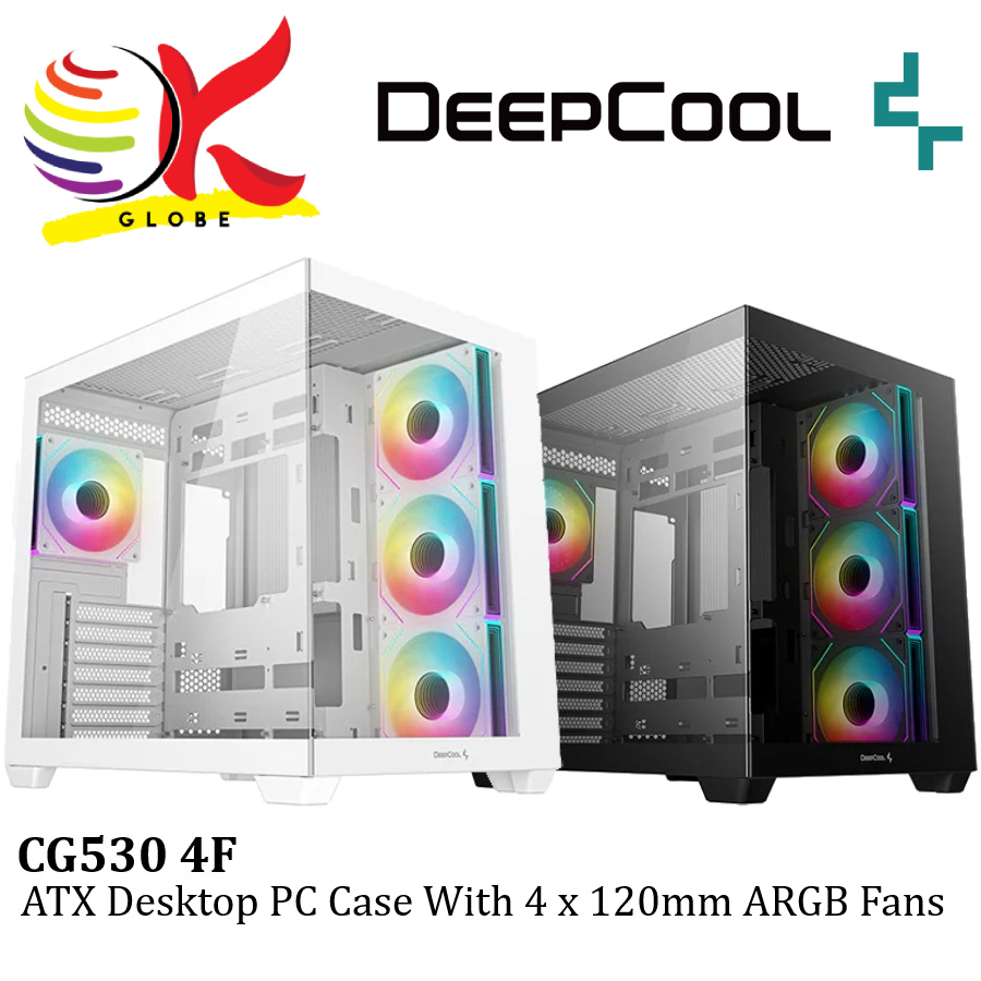 DEEPCOOL CG530 ATX CASING WITH 4*120MM ARGB FANS / CRYSTAL CLEAR VIEW ...