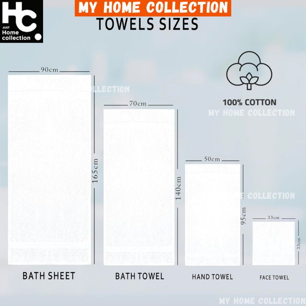 100% Cotton Premium Hotel Adult White Bath Towel - White 70x140cm ...