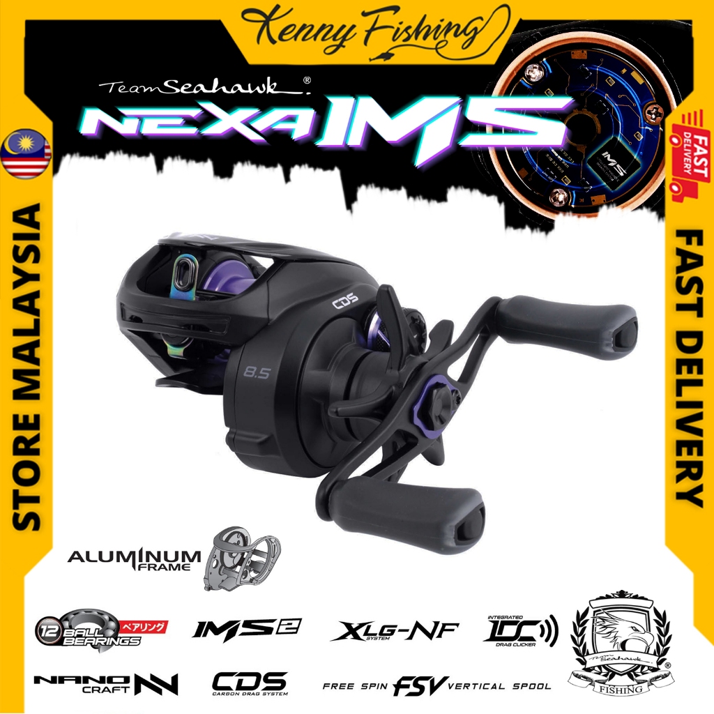 Team Seahawk NEXA IMS 60 HSL XHSL Baitcast Reel BC Baitcasting DC ...