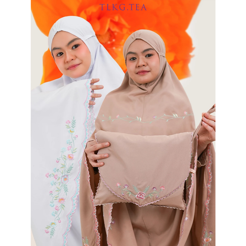 LEORA | Tea Basic by Telekung Tea 2025 | Telekung Sulam Cotton + Bag ...