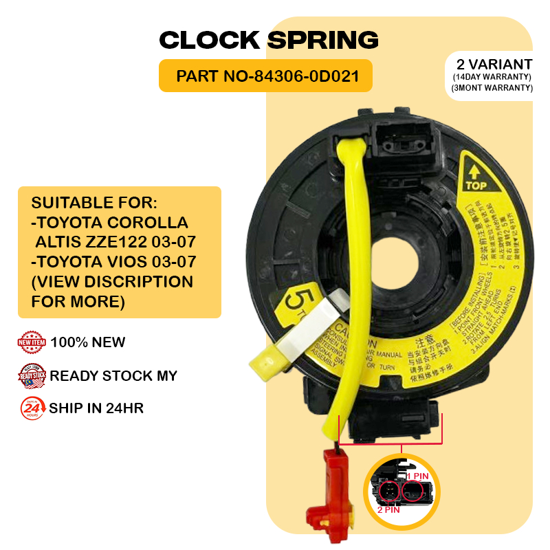 Airbag Spiral Cable Clock Spring 84306-0D021 for 2003-2007 Toyota ...