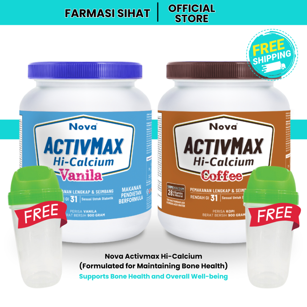 NOVA Activmax Hi-Cal Vanila & Coffee (Susu Tinggi Calcium Untuk Tulang ...