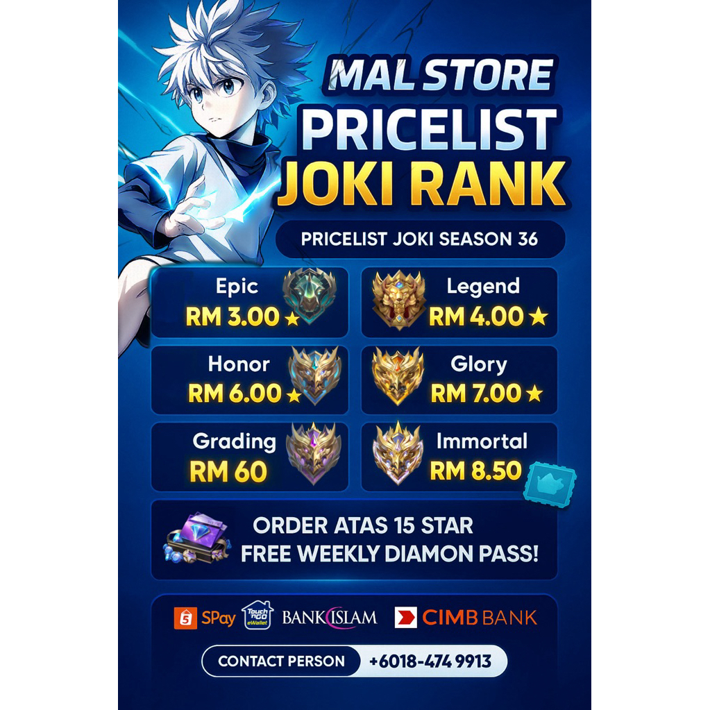joki rank mlbb malaysia🇲🇾 | Shopee Malaysia