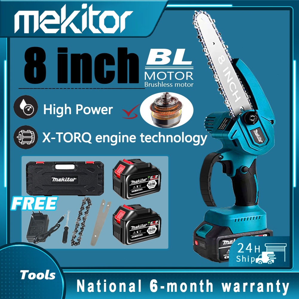 Mekitor 8 Inch Cordless Mini Chainsaw Branch Saw Wood Pruning Cutter ...