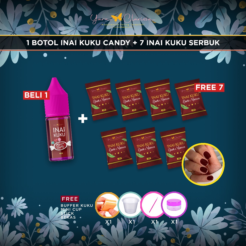 HQ Yara Clarissa - Inai Kuku Beli 1 Free Lagi 7 Pcs (Total 8 Pcs Inai ...