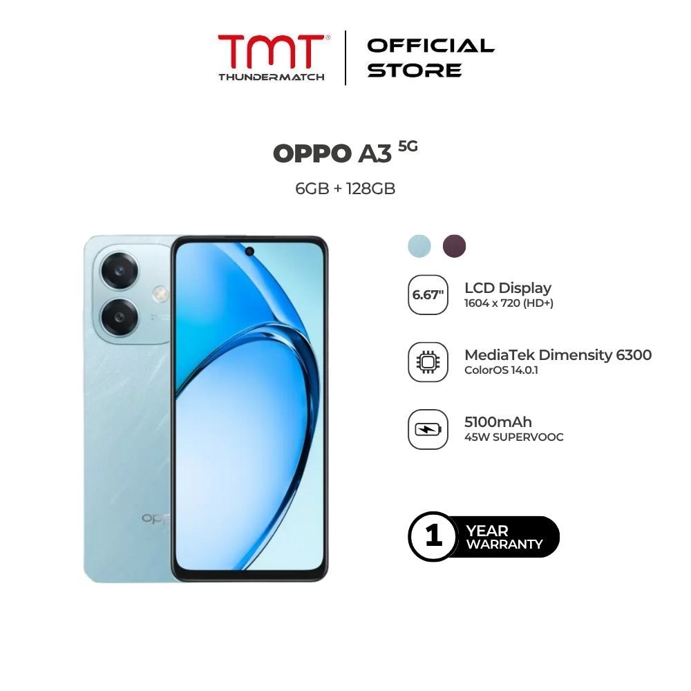 OPPO A3 5G Telefon Pintar (6GB RAM + 128GB ROM) | Shopee Malaysia