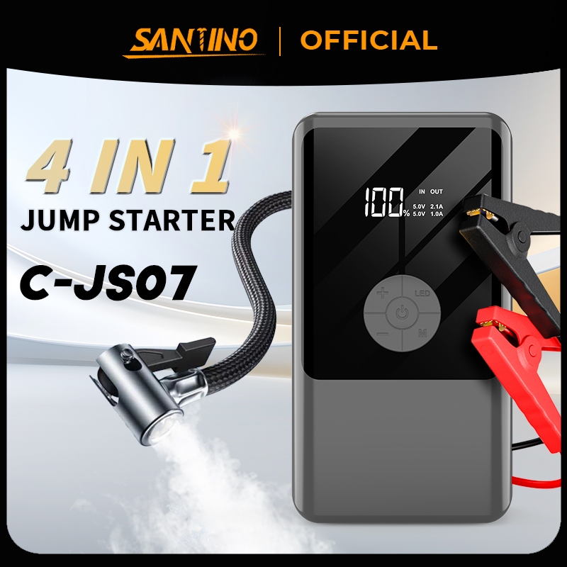 SANTINO 4 In 1 Car Jumper Starter Portable Car Air Pump Power Bank ...