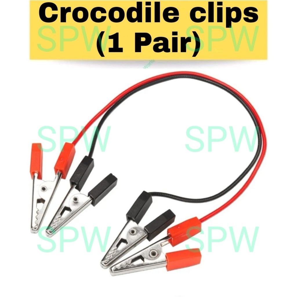 (1pair)50mm Double Crocodile Alligator Clip With Red and Black Wire ...