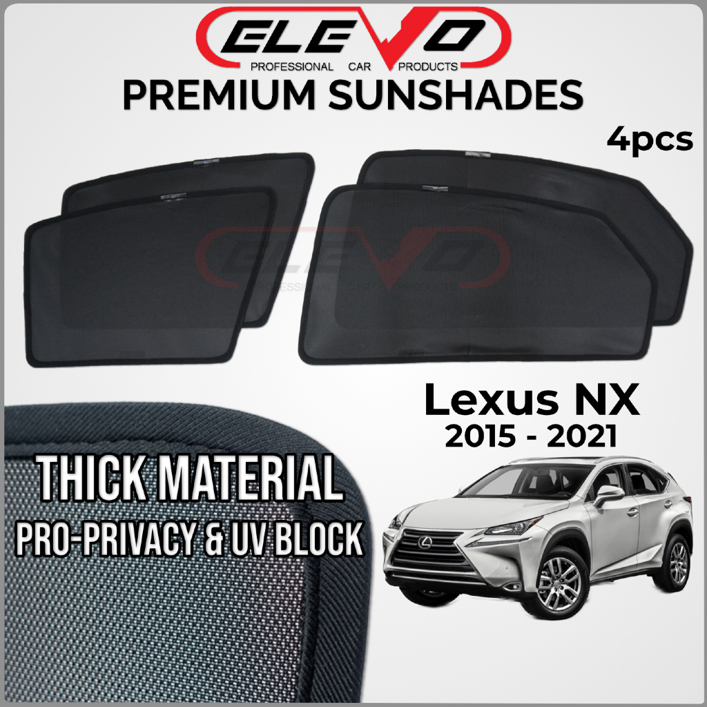 ELEVO Lexus NX 2015 to 2021 Sunshade Car Windows Sun Shades 4pcs ...