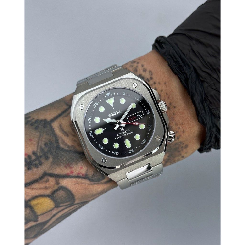 【Custom Seiko Mod 42mm Black Prospex Day-Date BR05】 Custom Seiko Mod ...