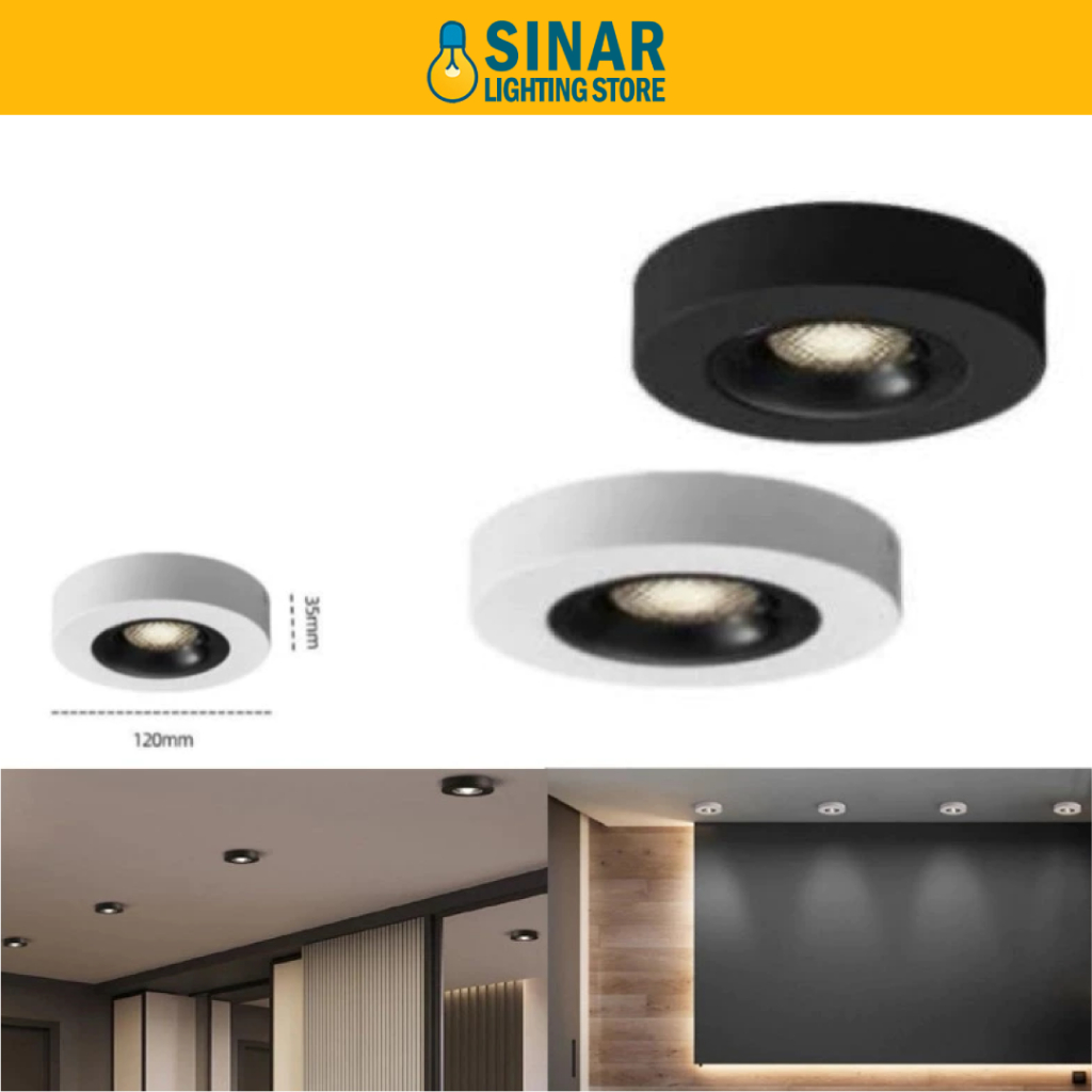 LED Surface Mounted Honeycomb Downlight Built In Bulb 10w Black & Black ...