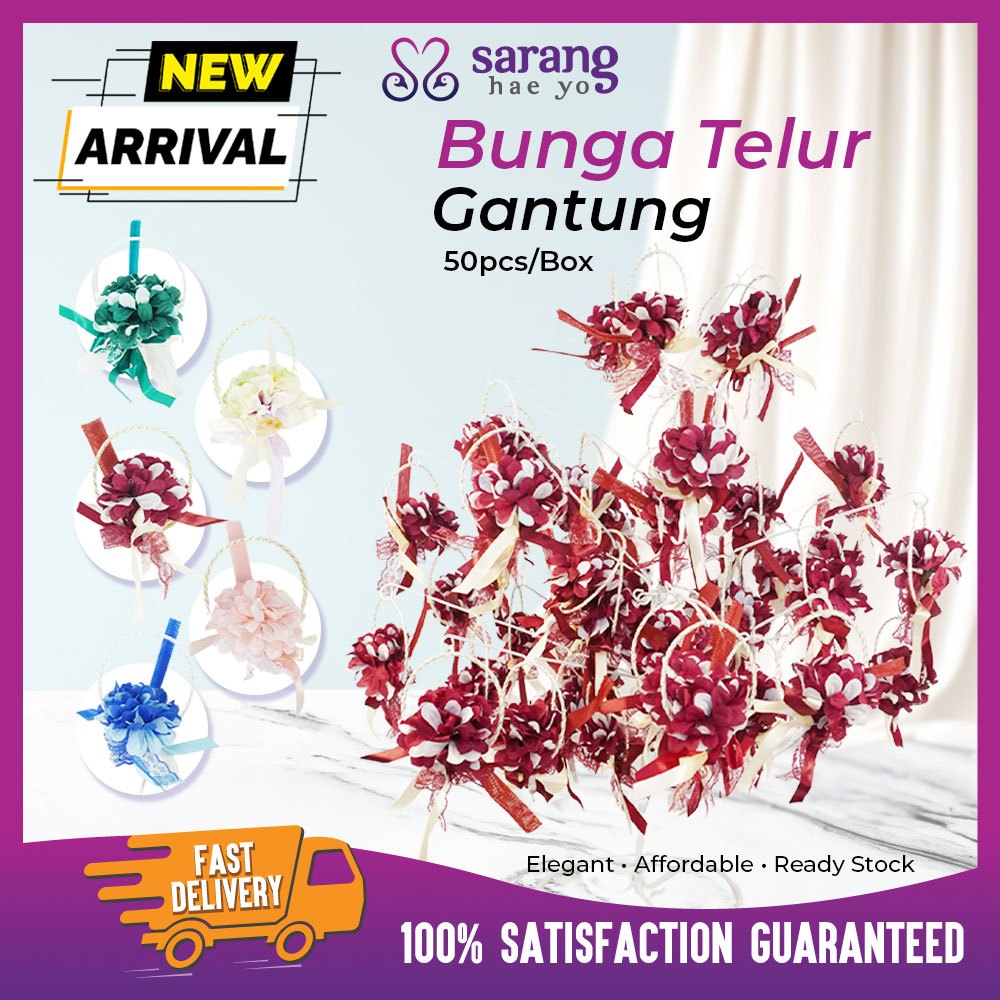 50PCS Bunga Telur Gantung Kenduri Kahwin Tunang Akikah Nikah Flower Egg ...
