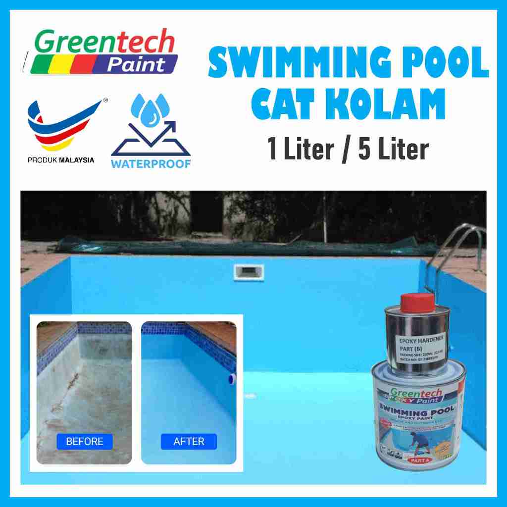 ( 1 LITER ) Swimming Pool Epoxy Paint Pond Paint Cat Kolam Renang Ikan ...