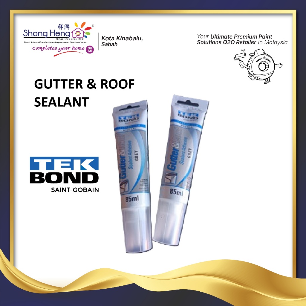 TEKBOND Neutral Gutter & Roof Hybrid Silicone Polymer Sealant Grey 85ml ...