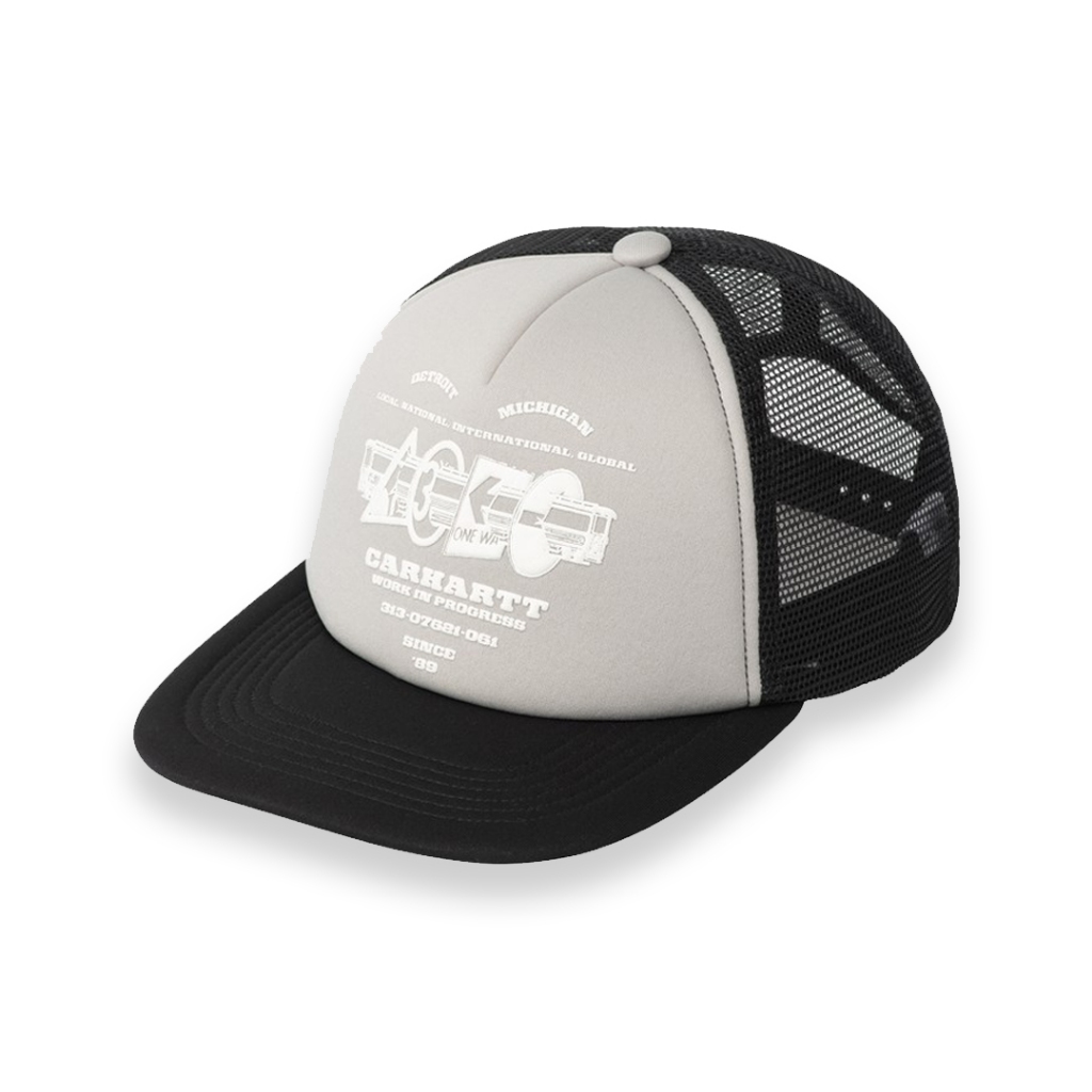 Carhartt WIP Runaway Trucker Cap ( Black Grey ) | Shopee Malaysia