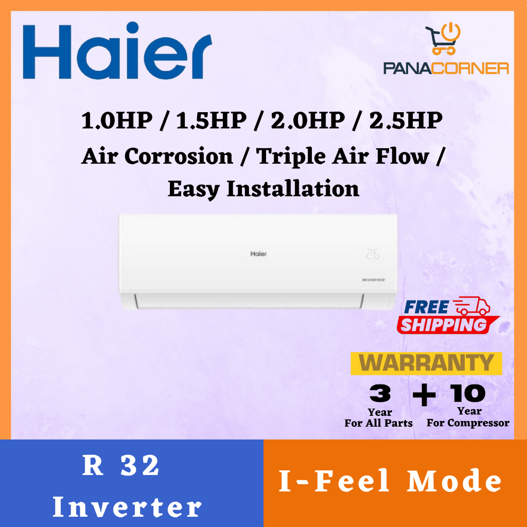 (FREE SHIPPING) {UV Cool Deluxe] Haier Air Conditioner R32 1.0HP-2.5HP HSU-10VQC22/HSU-13VQC22 ...