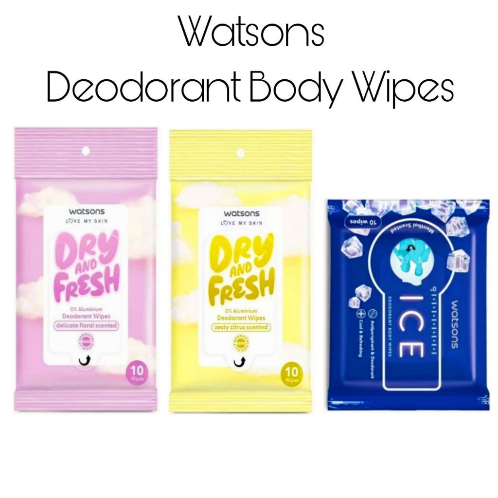 Watson Deodorant Body Wipes Wet Tissue 10s Tisu Basah Anti Bau Badan ...