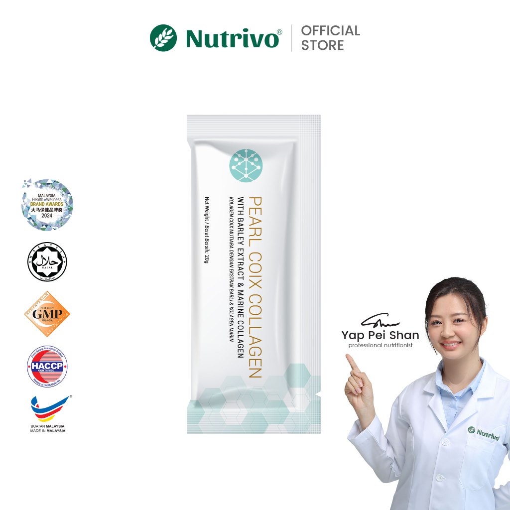 Nutrivo Pearl Coix Collagen 20g x 1 Sachet | Skin Brightening Glow ...