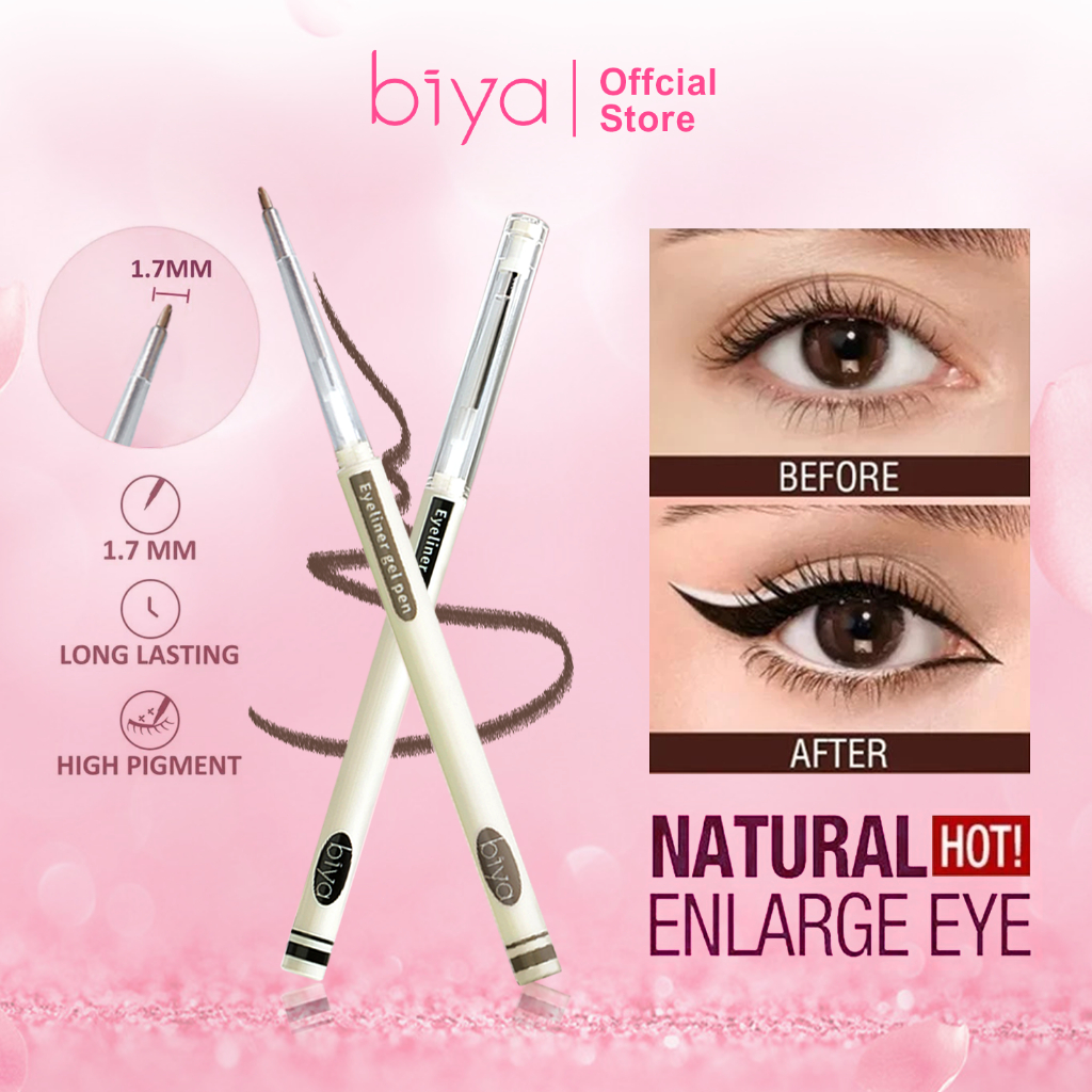 BIYA Gel eyeliner pencil 1.7mm - Tahan Lama & Pigmen Tinggi（Kalis air ...