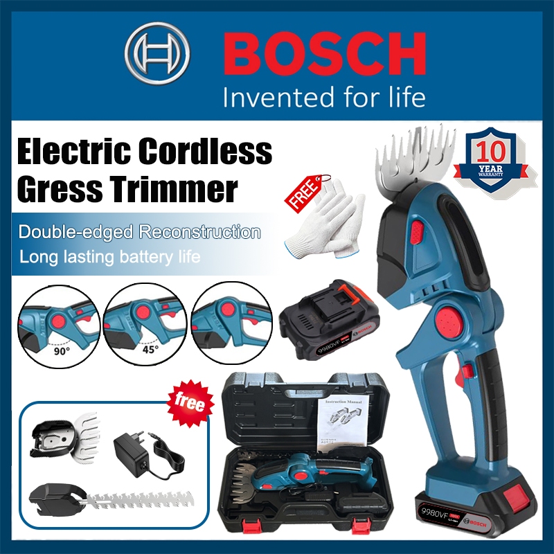 Bosch cordless hedge trimmer 2 in 1 mesin trim pokok bunga garden ...