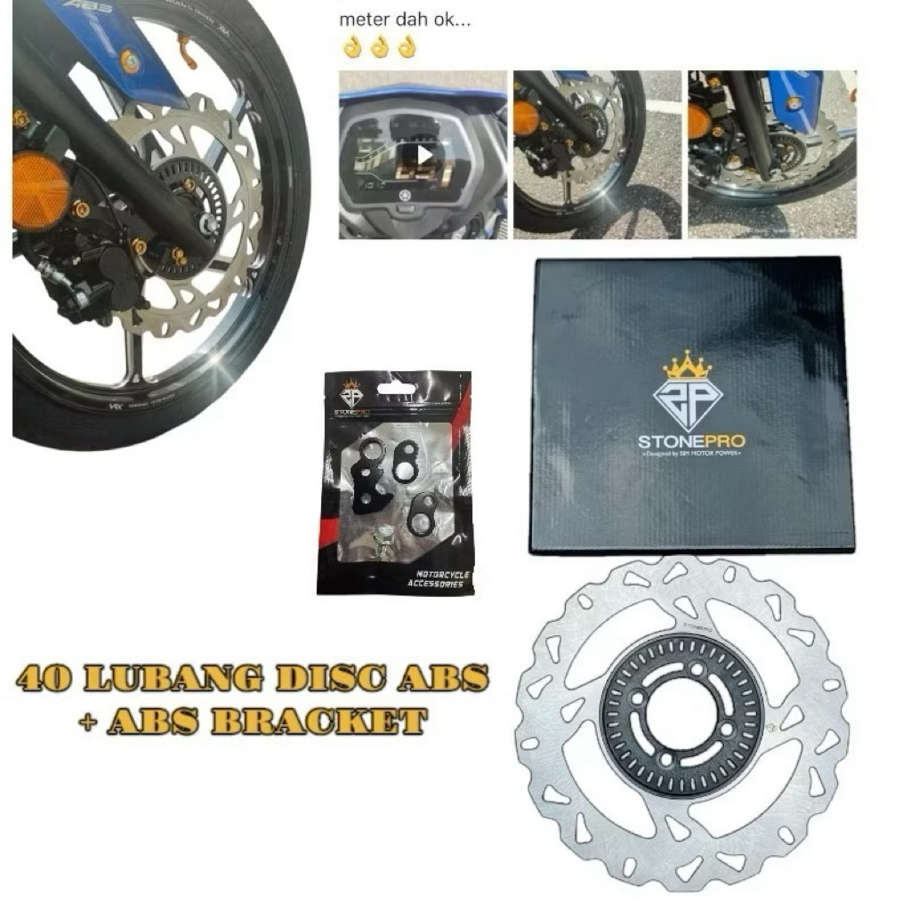 （40 LUBANG）Y16ZR STONEPRO Magicboy DISC ABS 267mm with abs bracket y16 ...