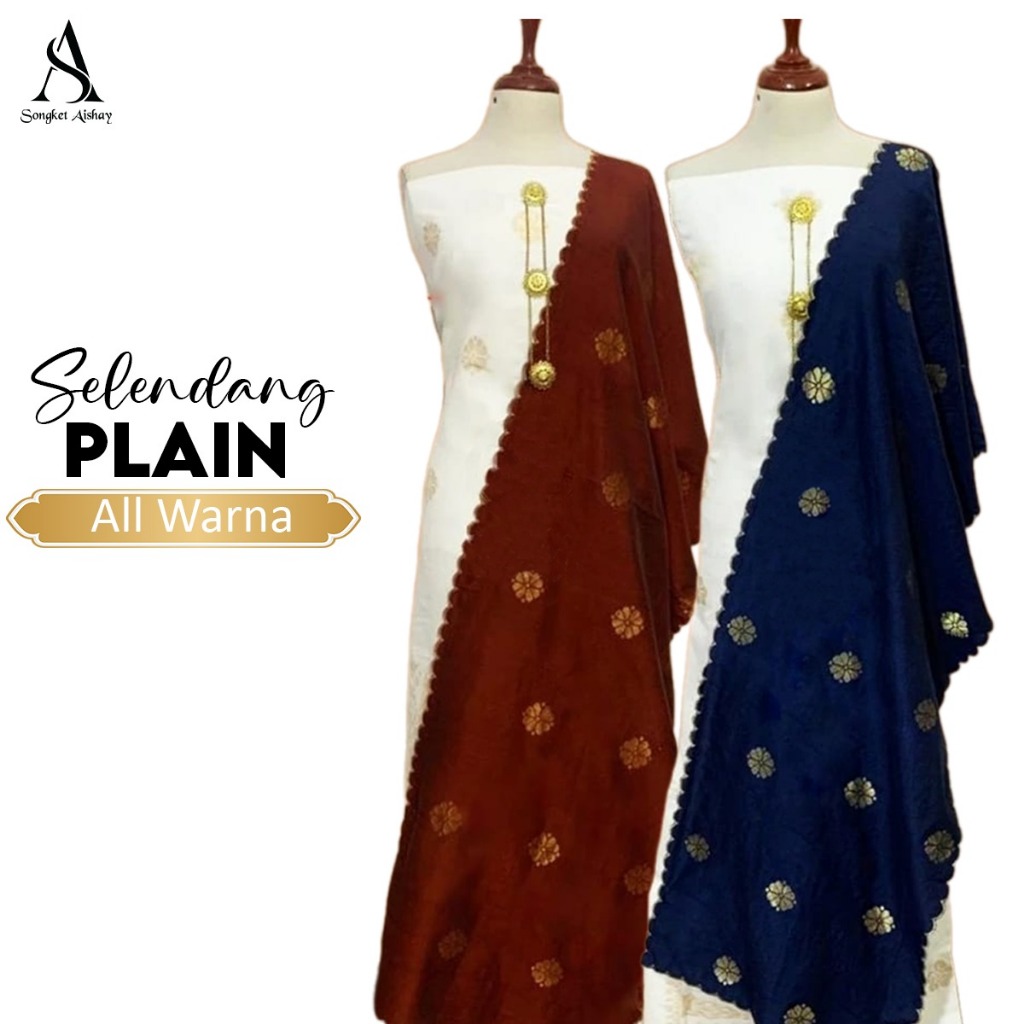 Selendang Plain I Songket Aishay | Viels I Songket Selendang ISelendang ...