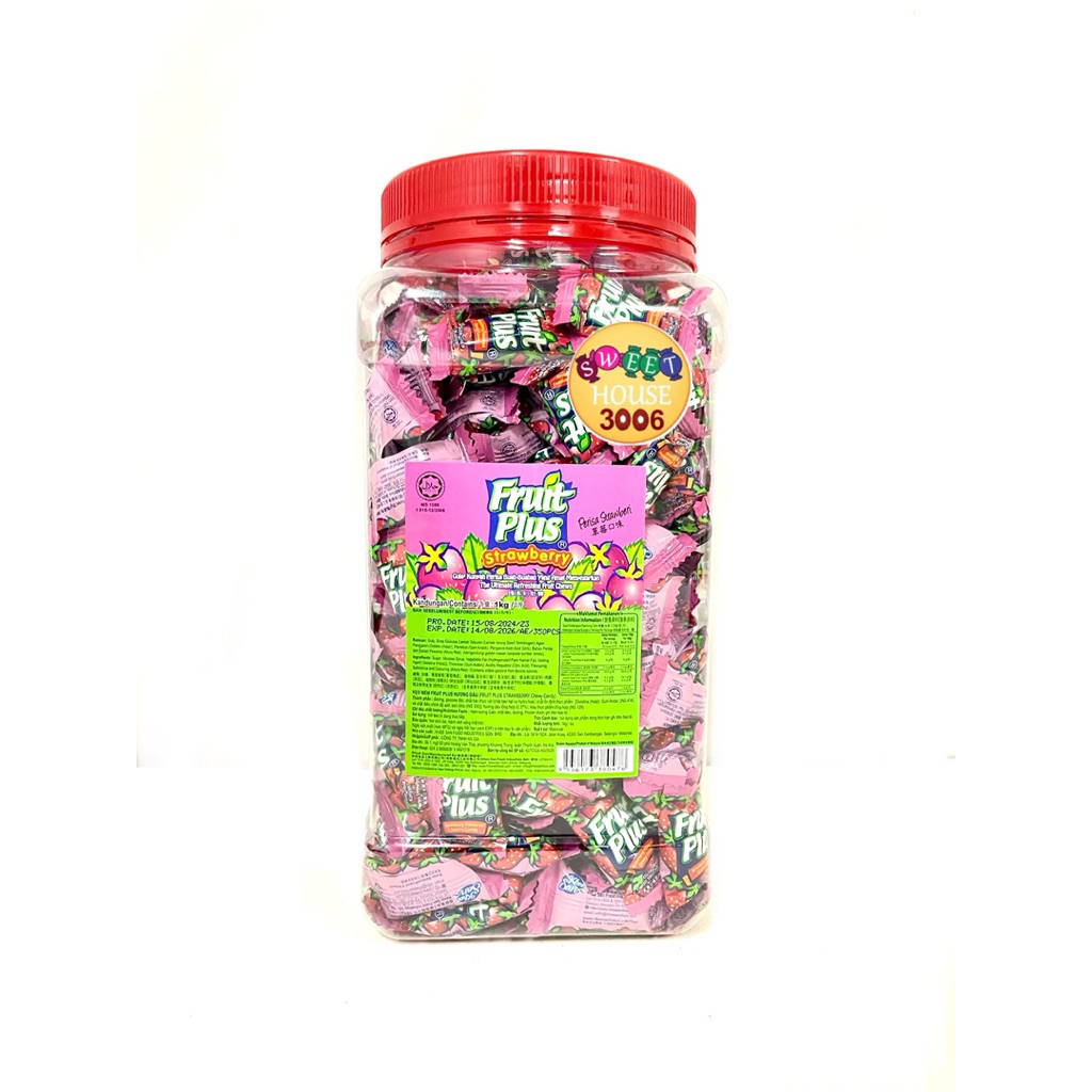 Fruit Plus Gula Gula Kunyah Buah Buahan Perisa Strawberi Makanan Ringan ...