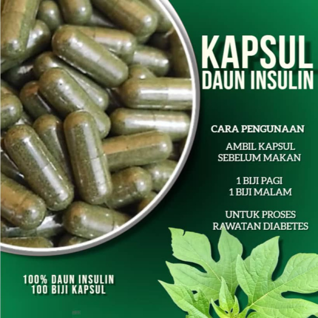 100 Pil Kapsul Insulin Turun Diabetes Homemade | Shopee Malaysia