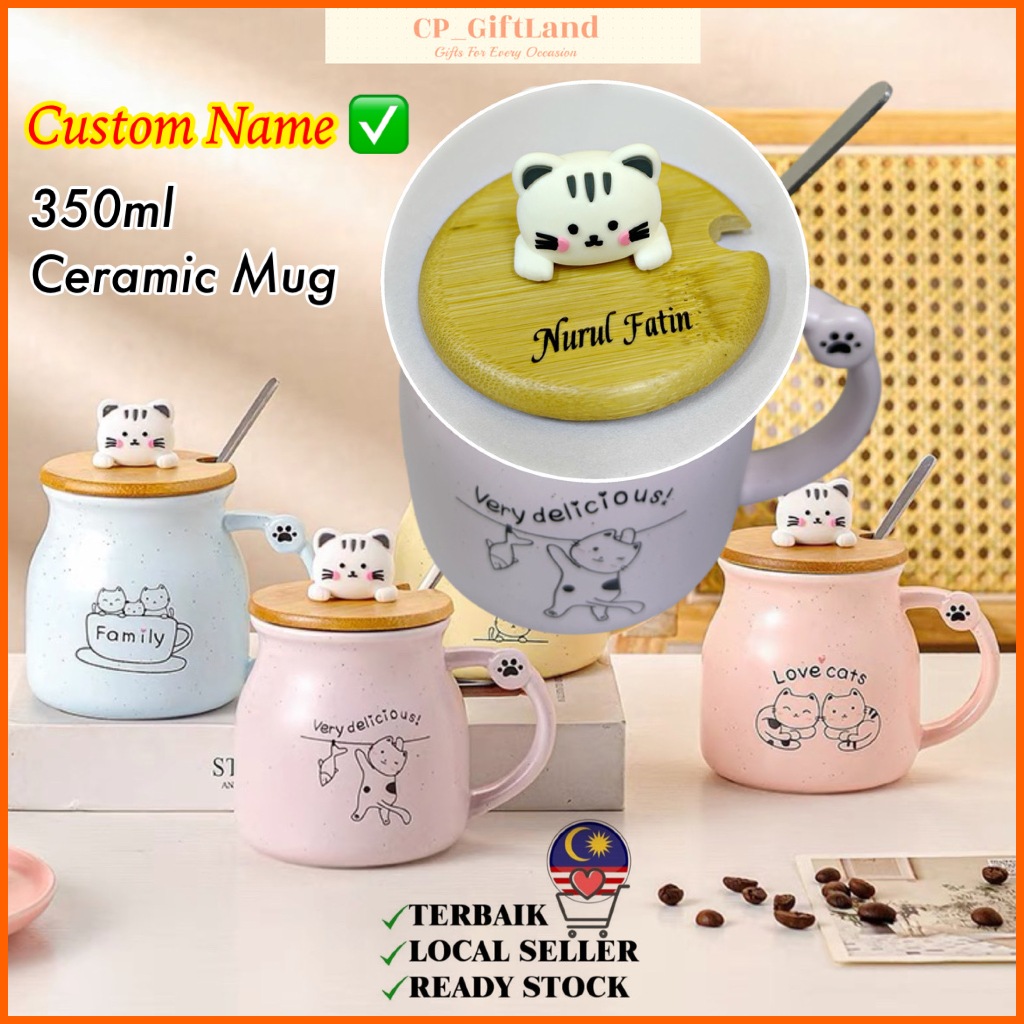Custom Mug with Name Lid 350ML Coffee Mug Personalised Mug Cawan Custom ...
