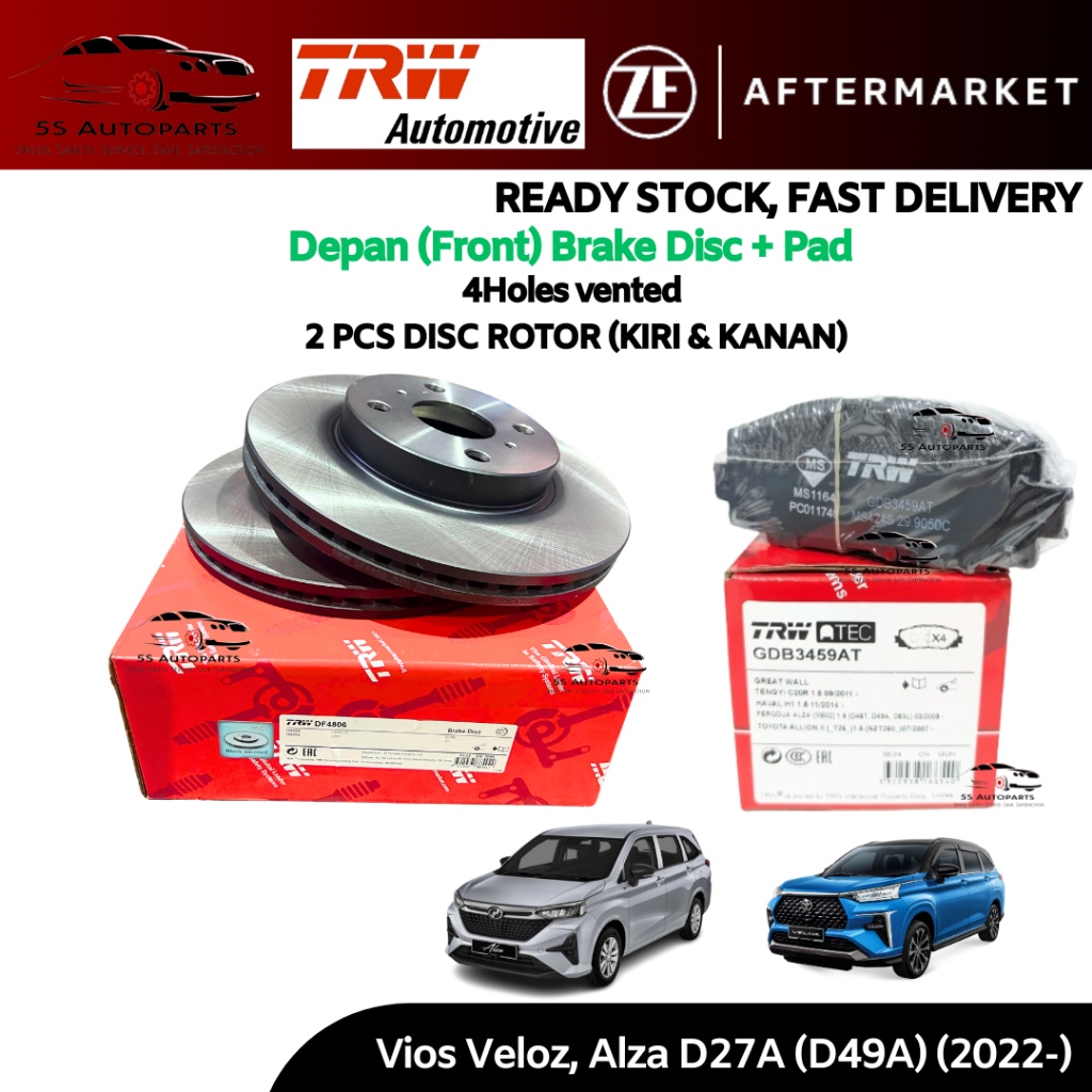 TRW Perodua Alza D27A (2022-) Facelift, Toyota Veloz (2022-) Front ...