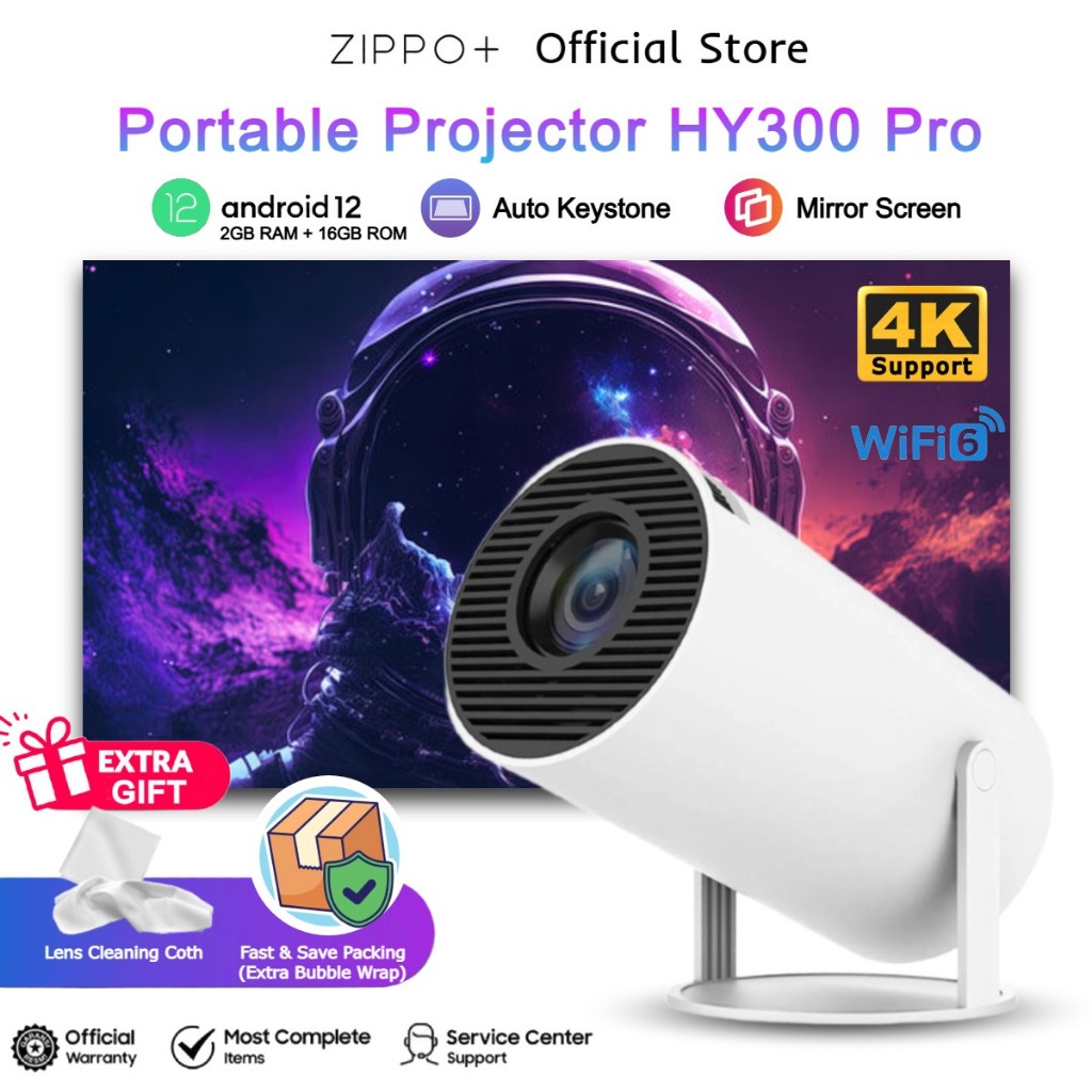 🔥NEW Hy300 Wireless Wifi Bluetooth Android Portable Projector 4K ...