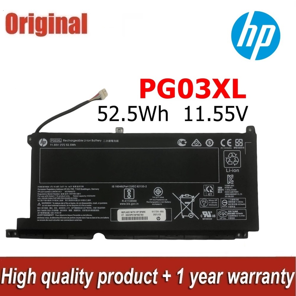 Genuine HP Battery PG03XL (for Pavilion Gaming 15 DK0125TX DK0127TX ...