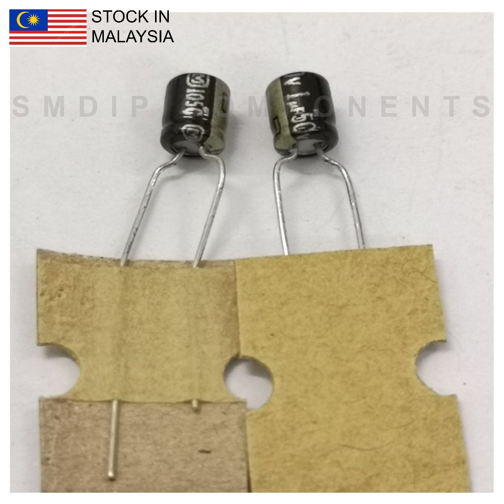 5PCS Japanese-Grade 1uF 50V 105°C, Radial Capacitor, 4mm x 5mm | Shopee ...